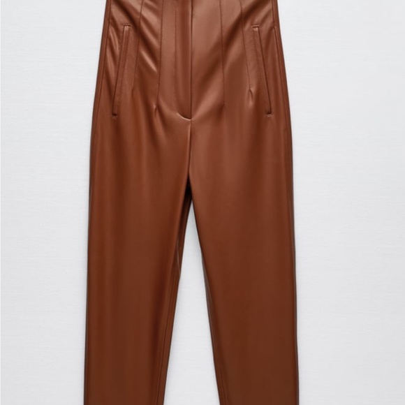 Zara | Pants & Jumpsuits | Zara Faux Leather Highwaisted Pants | Poshmark
